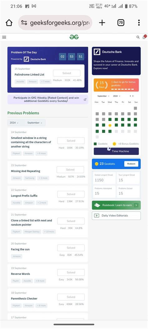 Geekstreak 15of21days Day15 Geekstreak2024 Deutschebank Potd