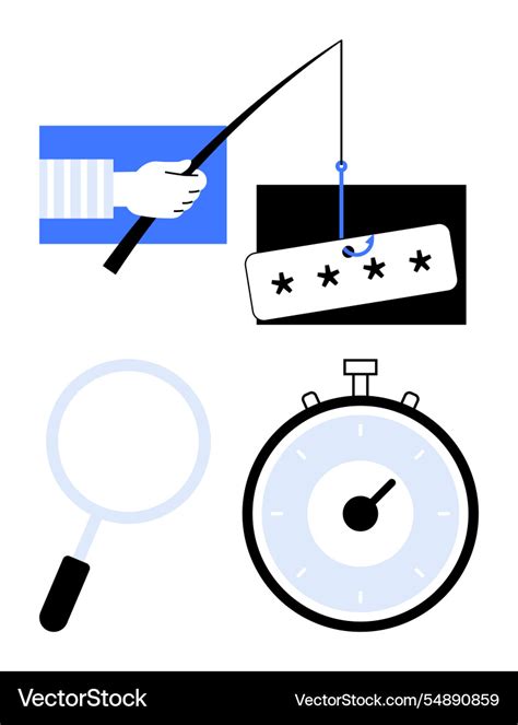 Cybersecurity Risks Phishing Password Theft Vector Image