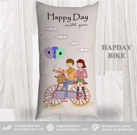 Promo Bantal Custom Text Wedding Dan Anniversary Hap Day Bike Terbaru