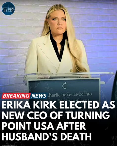 Erika Kirk Appointed Turning Point Usa Ceo Following Husband S Murder ...
