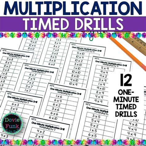 Multiplication Timed Tests Fact Fluency Math Drills By Dovie Funk