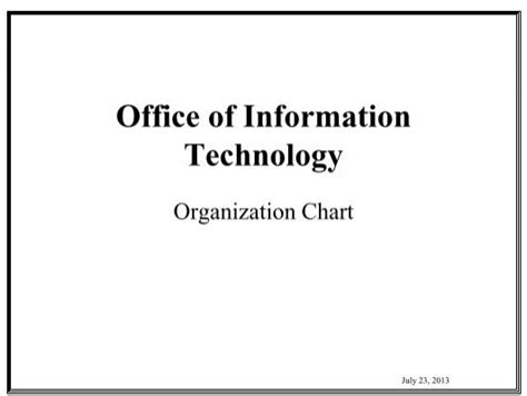 Oit Organization Chart Pdf Office Of Information Technology