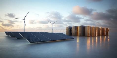 Renewable Energy Infrastructure Of The Future Stock Illustration