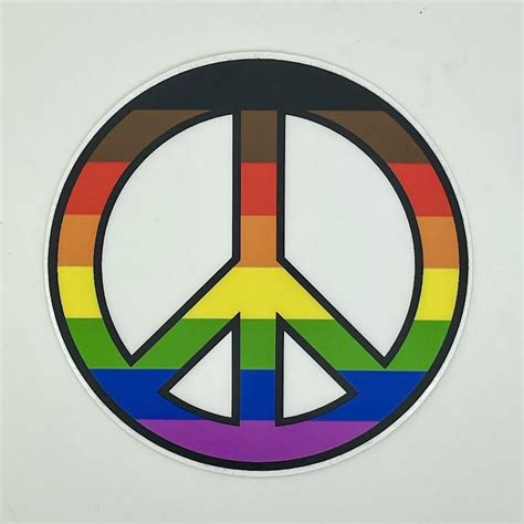 Rainbow Pride Peace Sign Sticker Satori Imports