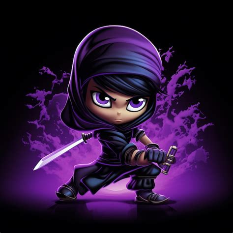 Premium Photo Chibi Ninja Mistress Of Darkness Unleashing Chaos In