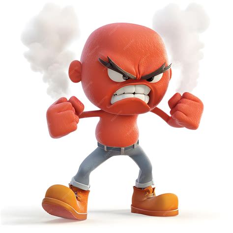 An Angry Cartoon Character With Steam Coming Out Of His Ears Premium