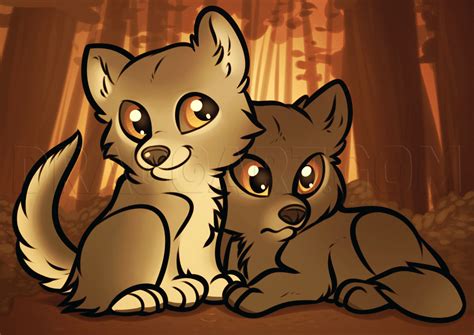 How To Draw Wolf Puppies Wolf Cubs Drawing Step By Step By Dawn