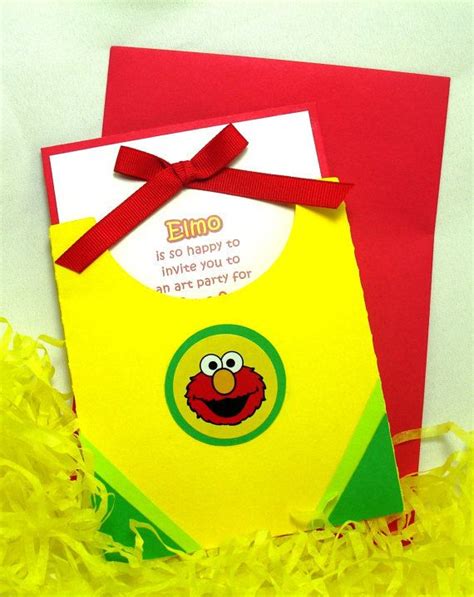 Elmo Invitations Handmade Custom Invitations