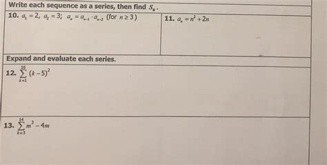 Solved Given The Formula Write The First Six Terms Of Each