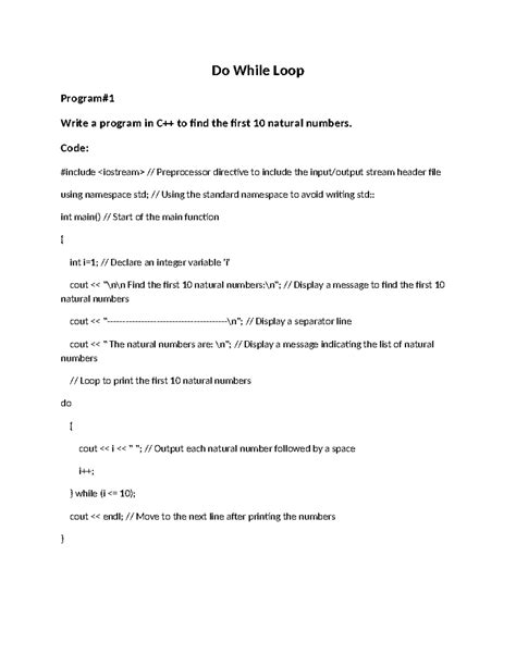 Pf Practical Part 1 Do While Loop Program Write A Program In C To