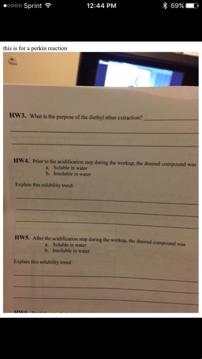 Solved What Is The Purpose Of The Diethyl Ether Extraction