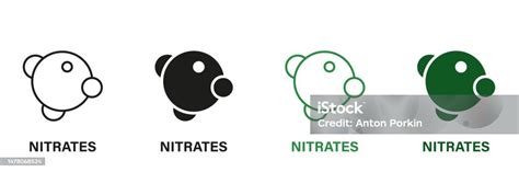 Vetores De Linha De Ingredientes De Nitrito E Conjunto De Ícones De