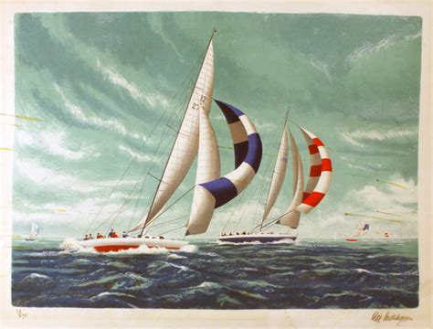 Sold Price Alex Packham B 1914 Sailboats Signed Numbered Lithograph