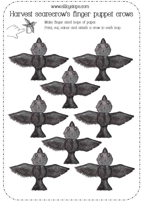 Coloured Crow Finger Puppet Pictures Finger Puppets Crow Puppets