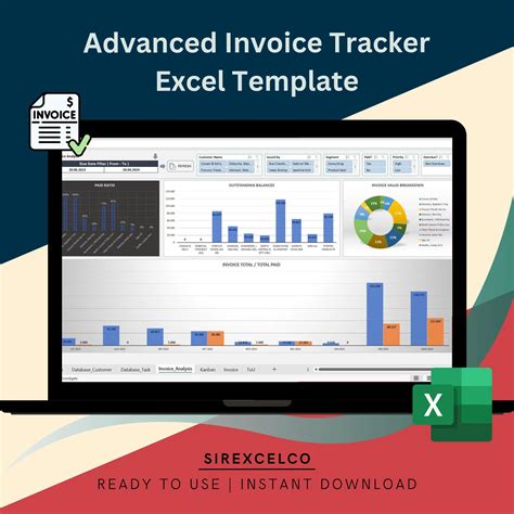 Advanced Invoice Tracker Excel Templateinvoice Tracking Spreadsheet