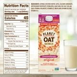 Planet Oat Unsweetened Original Oat Milk 52 Oz Light Sugar Dairy Free