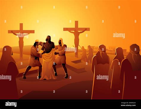 Biblical Vector Illustration Series Way Of The Cross Or Stations Of