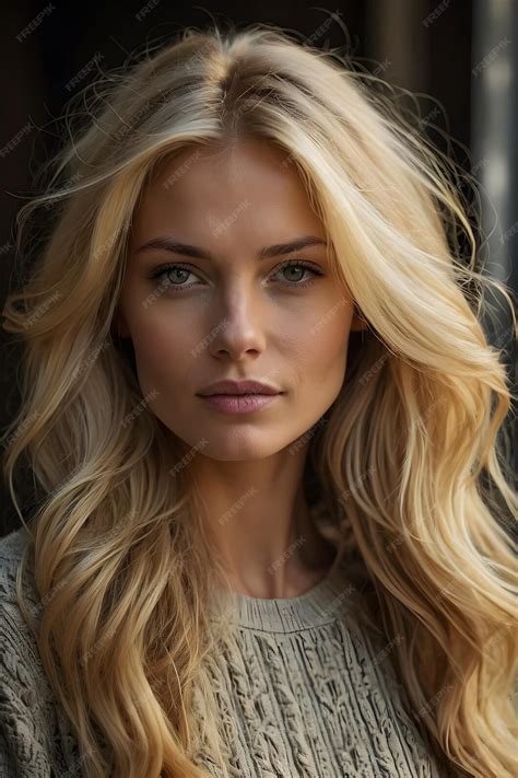 Premium Photo Realistic Blonde Girl Model Posing With Elegance