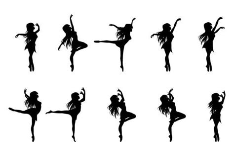 Cute Girl Dancing Silhouette Illustratio Graphic By Curutdesign · Creative Fabrica
