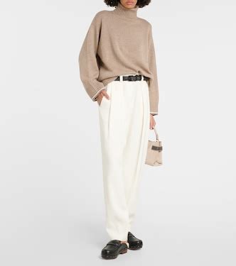 Wool Cashmere And Silk Sweater In Beige Brunello Cucinelli Mytheresa