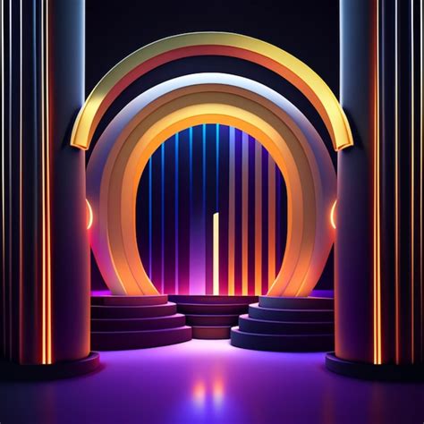 Premium Ai Image Cylindrical Stage