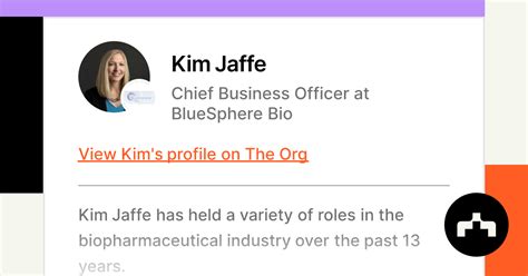 Kim Jaffe Chief Business Officer At Bluesphere Bio The Org