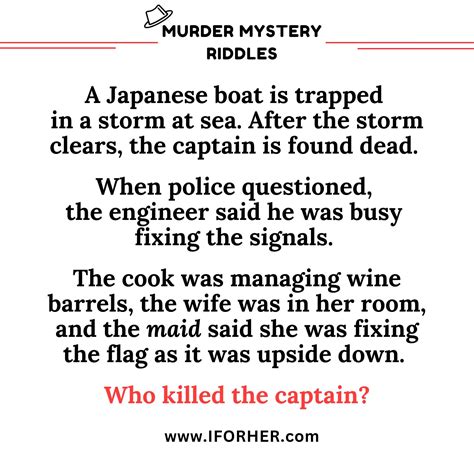 Challenging Murder Mystery Riddles For Adults