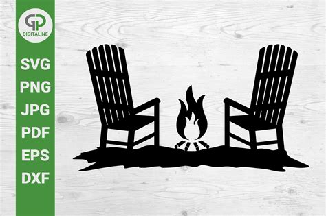 Campfire Svg Adirondack Chairs Svg Graphic By Gpdigitalines · Creative