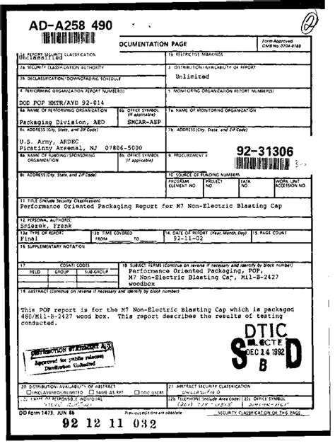 Fillable Online Performance Oriented Packaging Report Fax Email Print