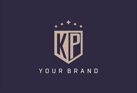 Kp Initial Shield Logo Icon Geometric Style Design 24809507 Vector Art