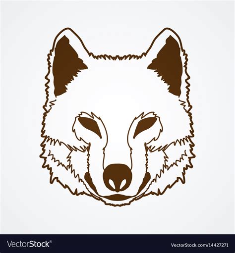 Wolf Face Front View Fox Head Royalty Free Vector Image