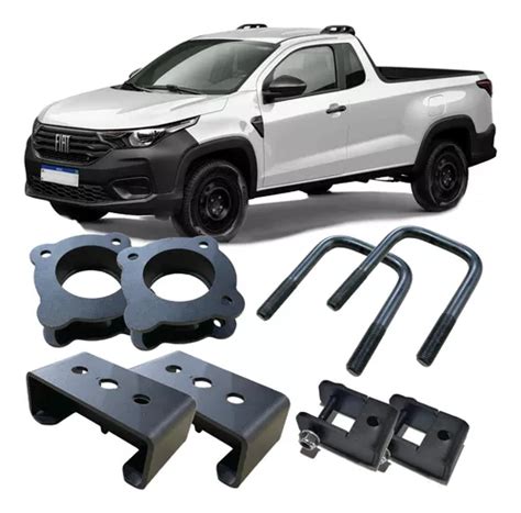 Kit Lift Strada Completo Levantar Suspensão Calço Camionete