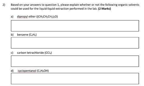 Solved 1 Extraction In This Experiment Diethyl Ether Was