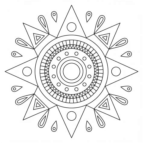Mandala Africana Fácil Imprimível Para Colorir Imprimir E Desenhar