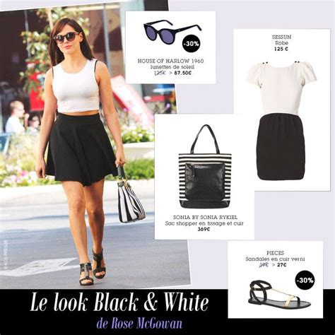 Le Look Black And White De Rose Mcgowan Rose Mcgowan Black And White