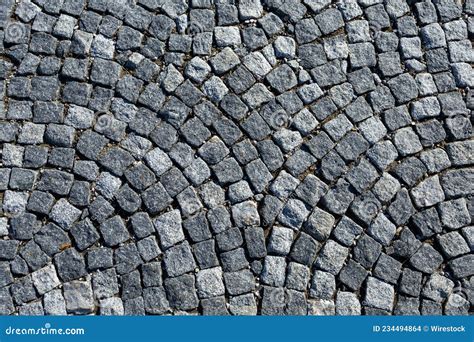 Cobblestone Texture With Grass Between Blocks Royalty Free Stock Image