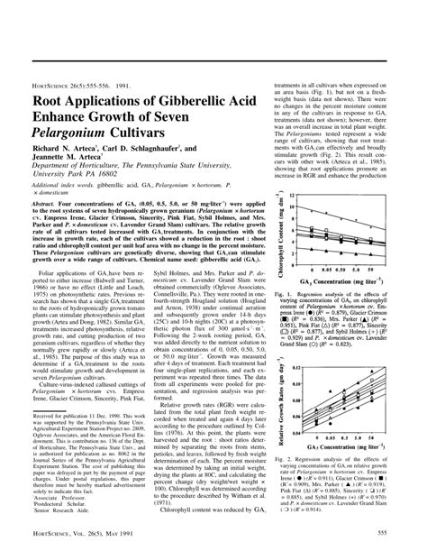 Pdf Root Applications Of Gibberellic Acid Enhance Growth Of Seven