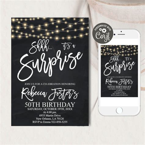 String Lights Birthday Party Invitation Etsy
