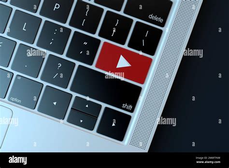 Youtube Icon On Laptop Keyboard Technology Concept D Rendering Stock Photo Alamy