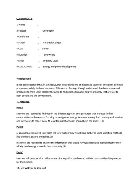 Geography Component C Pdf