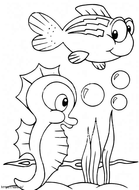 Cute Ocean Scene Coloring Page