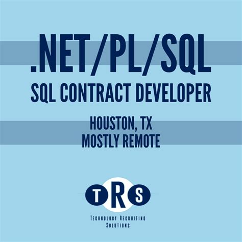 Technology Recruiting Solutions On Linkedin Jobopening Hiring Dotnet Plsql Developer