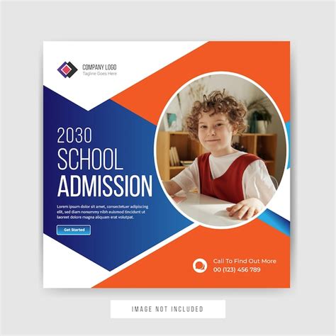 School Admission Social Media Post Template Design Premium Vector