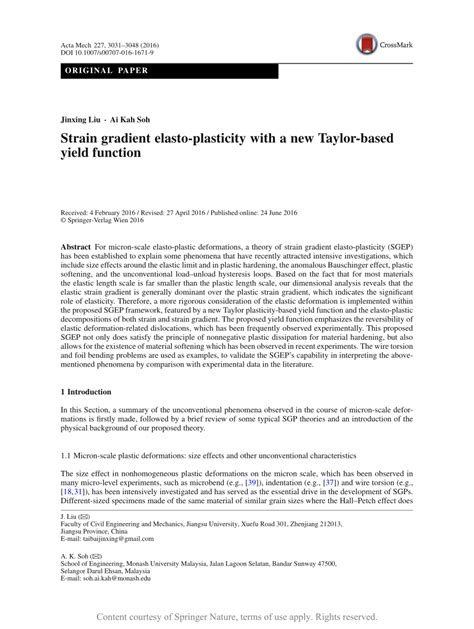 Strain Gradient Elasto Plasticity With A New Taylor Based Yield