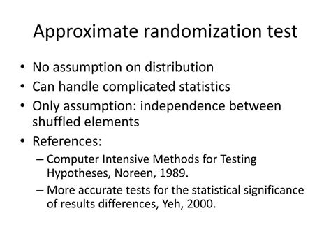 Ppt Approximate Randomization Tests Powerpoint Presentation Free