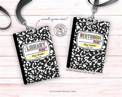 Printable Classroom Hall Passes For Teachers Download Cute Party Dash