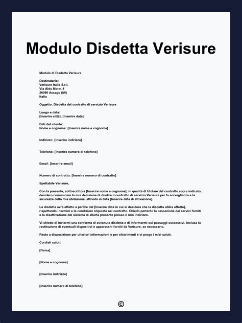 Modulo Disdetta Verisure