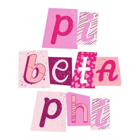 Cute Pink Pi Beta Phi Scrapbook Letters Graphic Streetwear Pr Crop Top