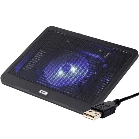 Suporte Base Apoio Para Notebook Com Cooler Fan Led Azul Refrigerador Usb Silencioso Knup Kp