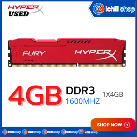Ram แรม Kingston Hyper X Fury Ddr3 8gb 1600mhz No Box P11332 Ichillshop Thaipick